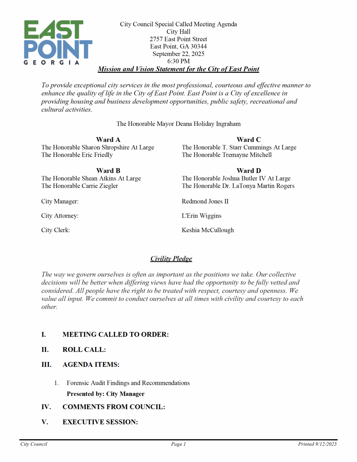 City Hall - City of East Point, Georgia