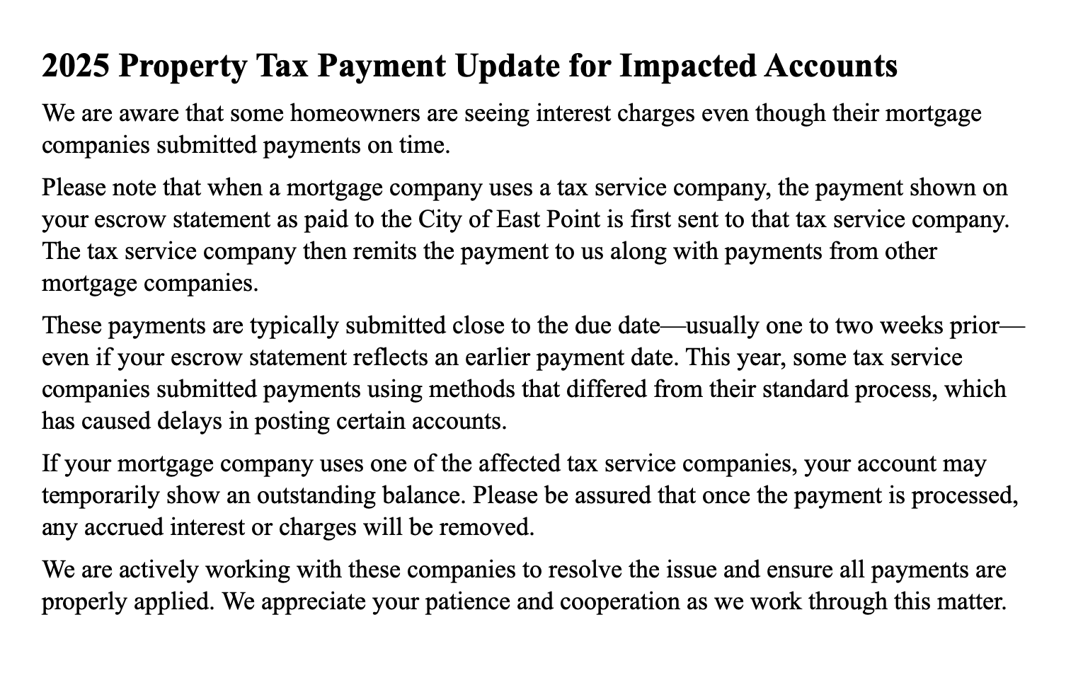 Home - City of East Point, Georgia